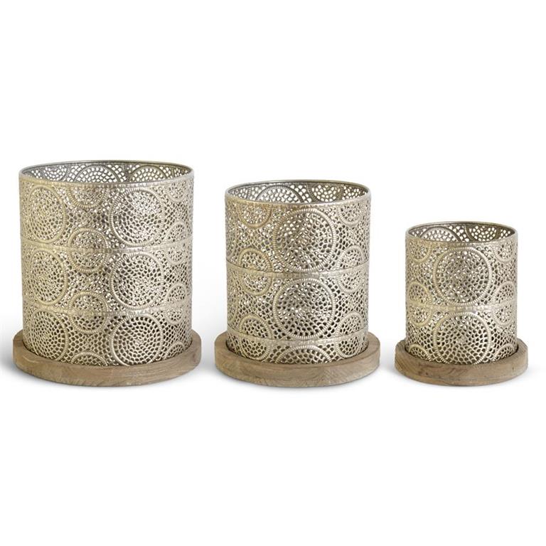 Champagne Punched Metal Basket – The Garden Room and Home