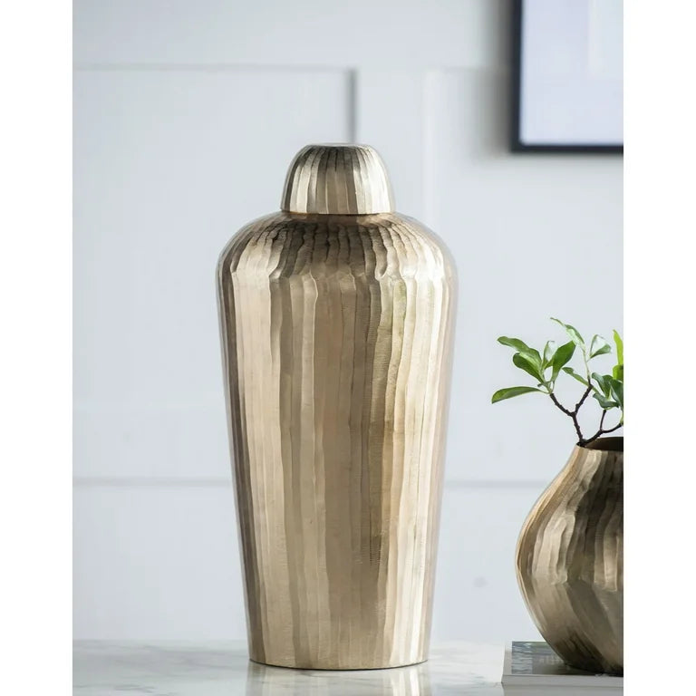Large Gold Vase with Lid – The Garden Room and Home